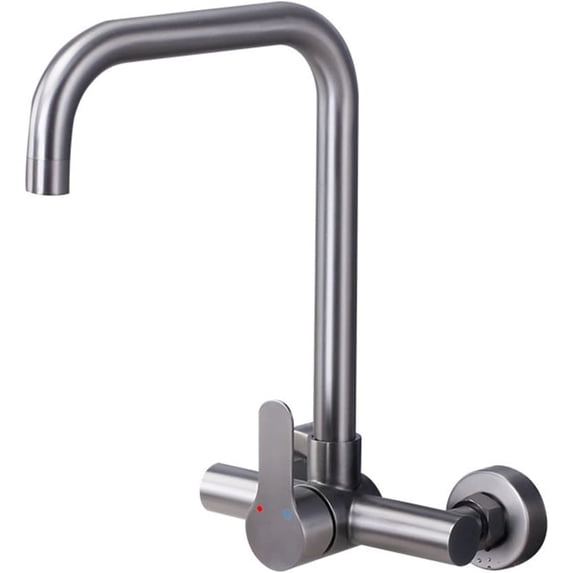 Kitchen Sink Faucets Wall Mounted Gray Sink Faucet Hot Water and Cold ...