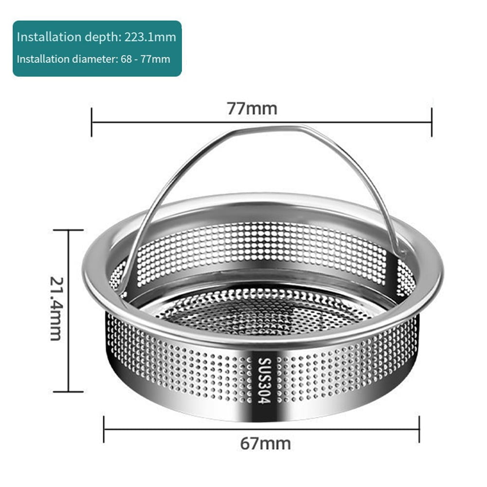 Kitchen Sink Filter Screen 304 Stainless Steel Filter Basket Handheld ...