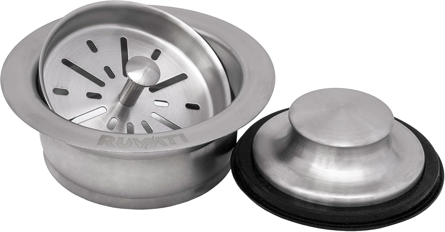 Kitchen Sink Garbage Disposal Flange with Basket Strainer and Stopper ...