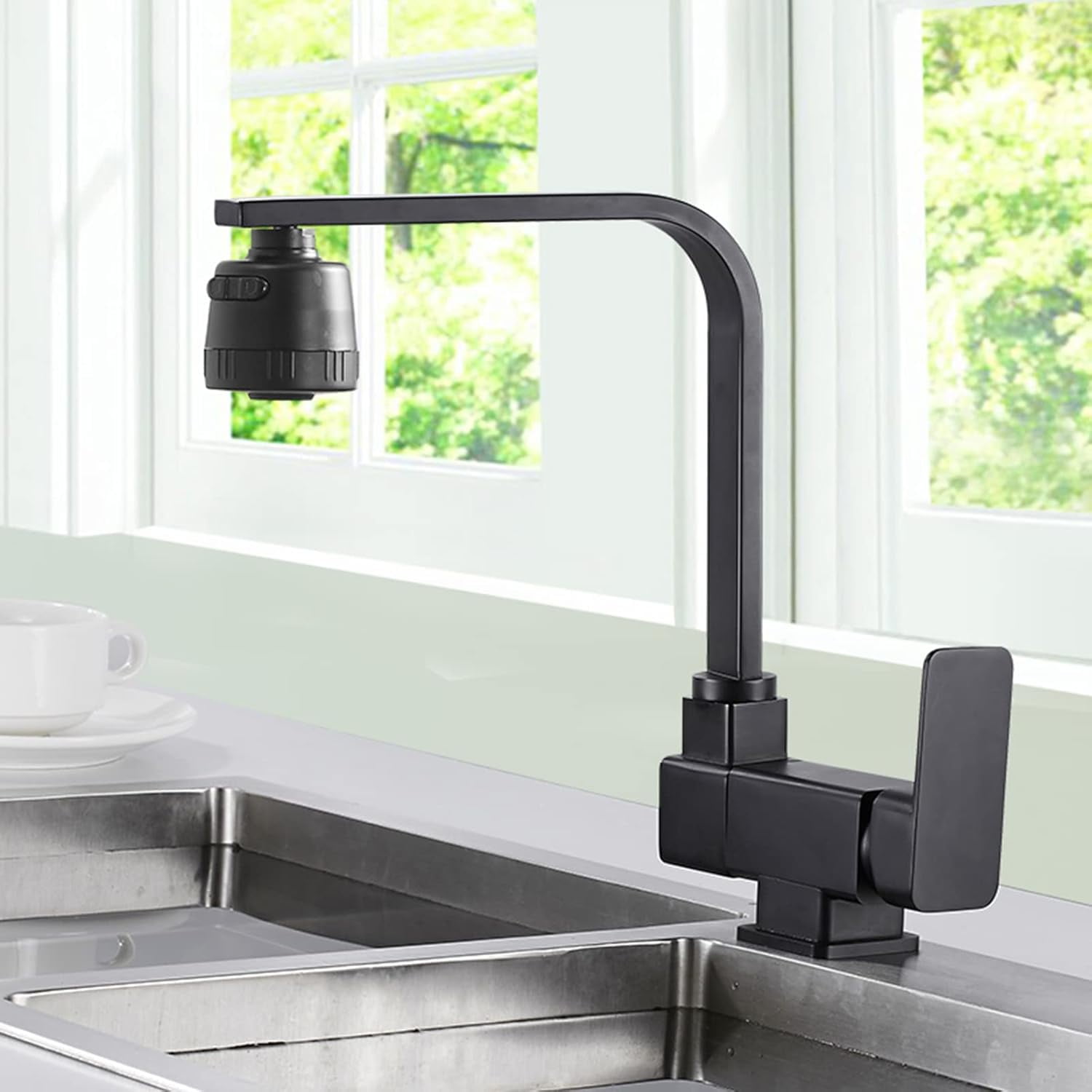 Kitchen Sink Mixer Faucet Folding Inside Window, Kitchen Faucets Swivel ...