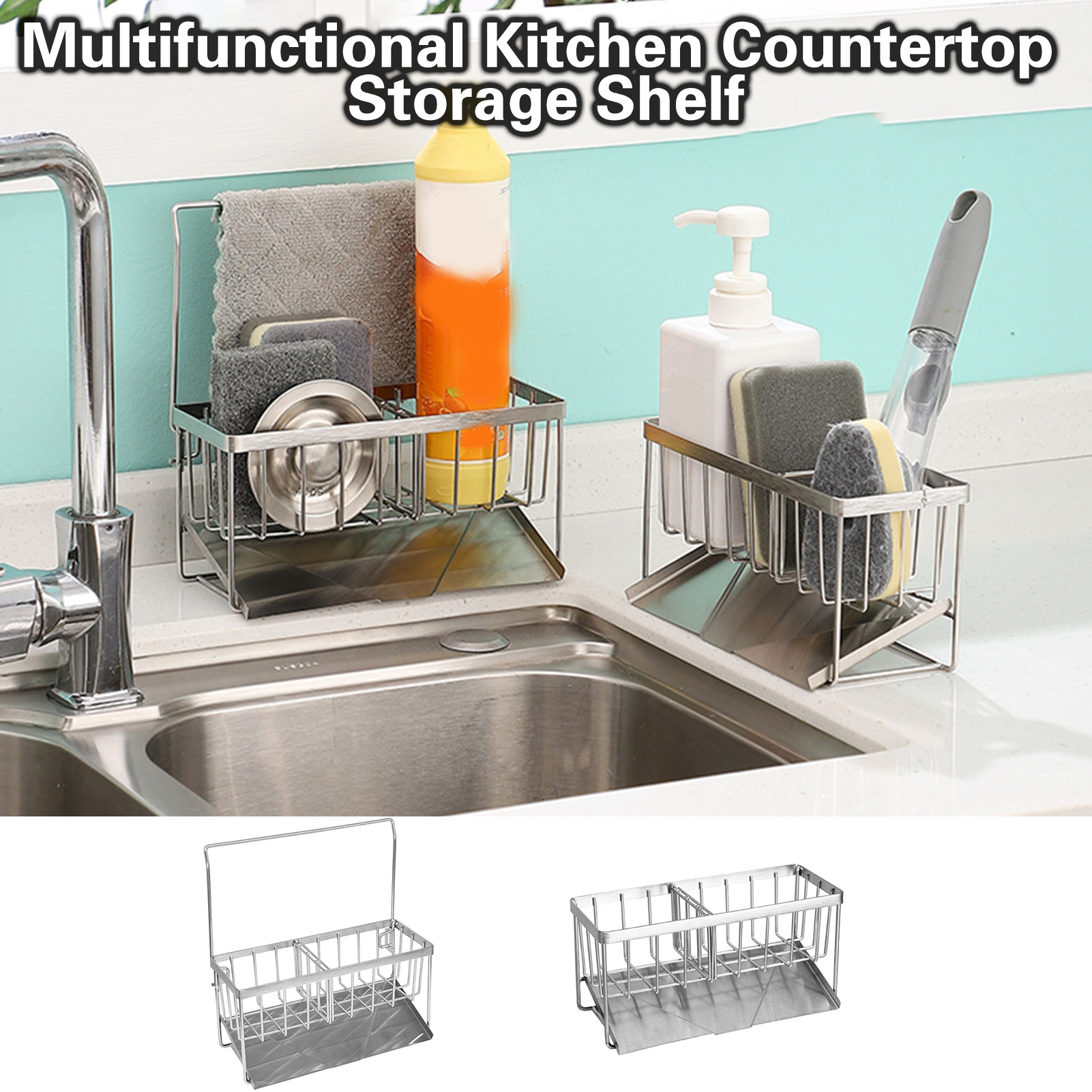 Kitchen Sink Organizer Divider Adjustable Slope Design Hollow Out ...