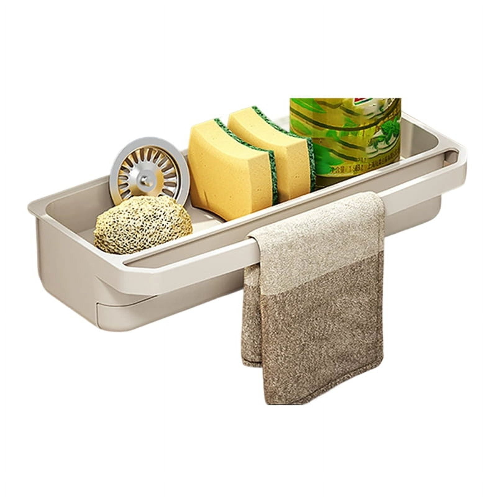 Kitchen Sink Organizer Rack,Expandable Self-Draining Shelf for Sponge ...