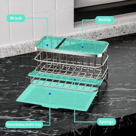 Kitchen Sink Organizer, SUS304 Stainless Steel Rustproof ...
