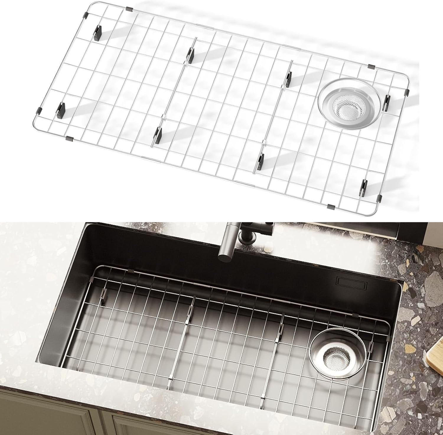 Kitchen Sink Protectors, Bottom Basin Rack for Sink, Metal Grid Rack ...