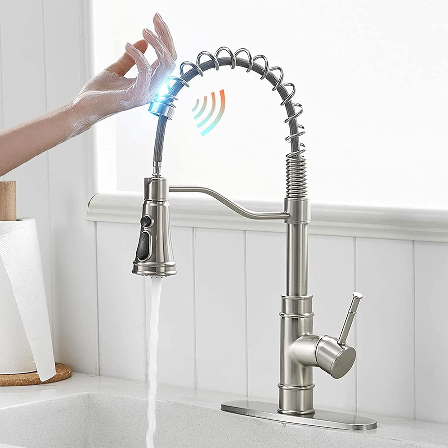 Kitchen Sink Smart Touch Sensor Faucet with Pull Down Sprayer ...