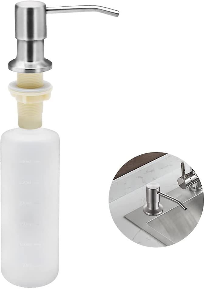 Kitchen Sink Soap Dispenser, 350ml Kitchen Stainless Steel Built-in ...
