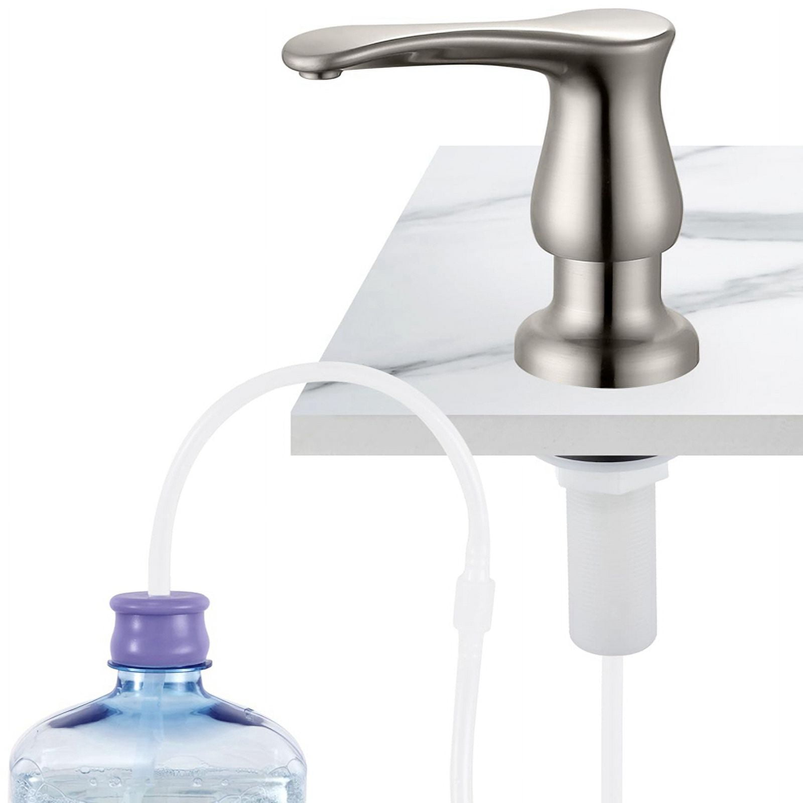 Kitchen Sink Soap Dispenser Brushed Nickel,Under-Sink with Silicone ...