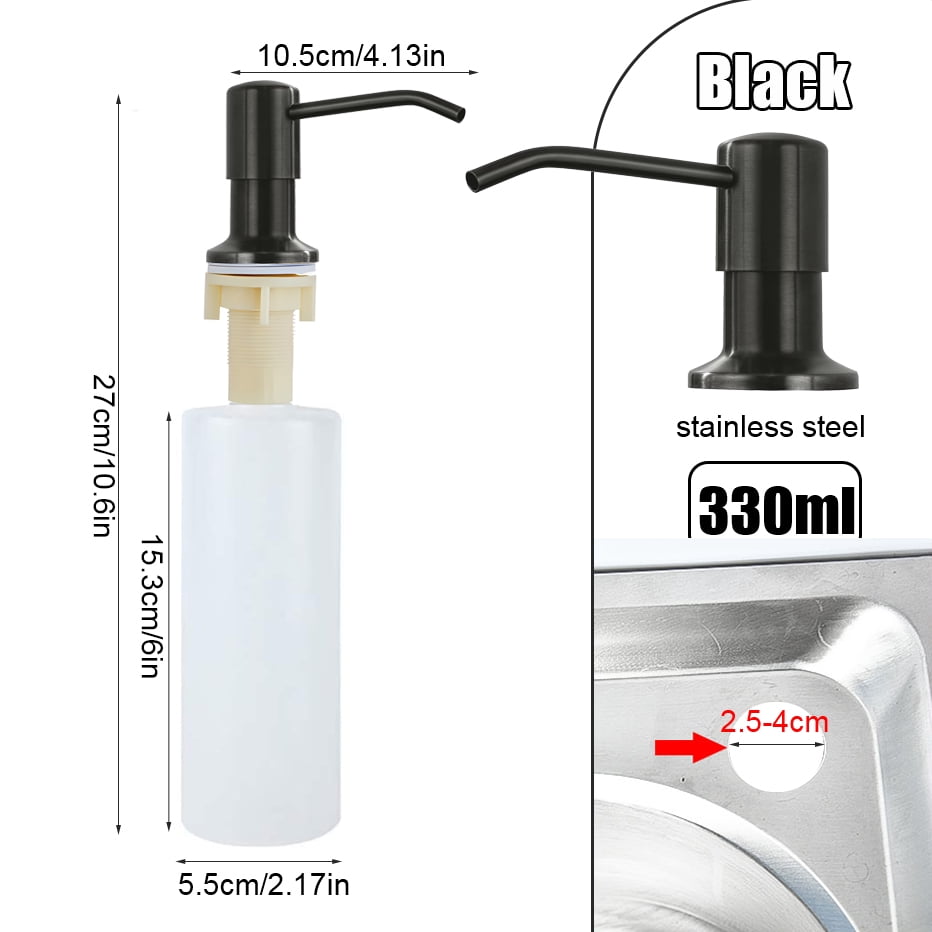 Kitchen Sink Soap Dispenser Built-in Design 300ML Liquid Soap Bottle ...