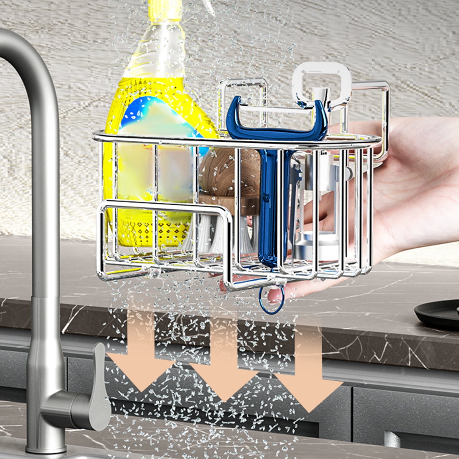 Kitchen Sink Sponge Holder Movable Kitchen Sink Caddy Compact Size ...