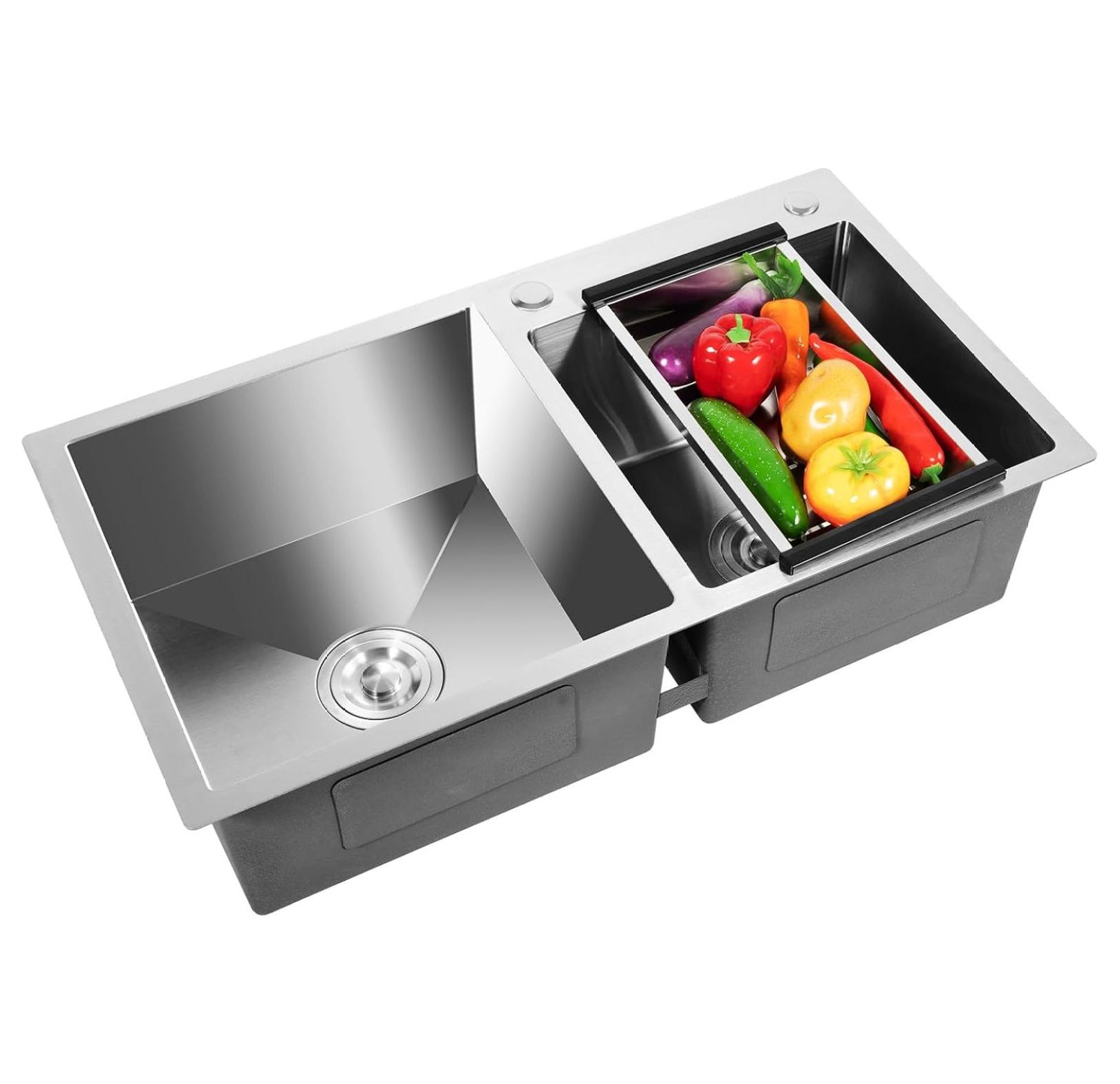 Kitchen Sink, Stainless Steel Drop-In Sinks, 30 Inch Top Mount Double ...