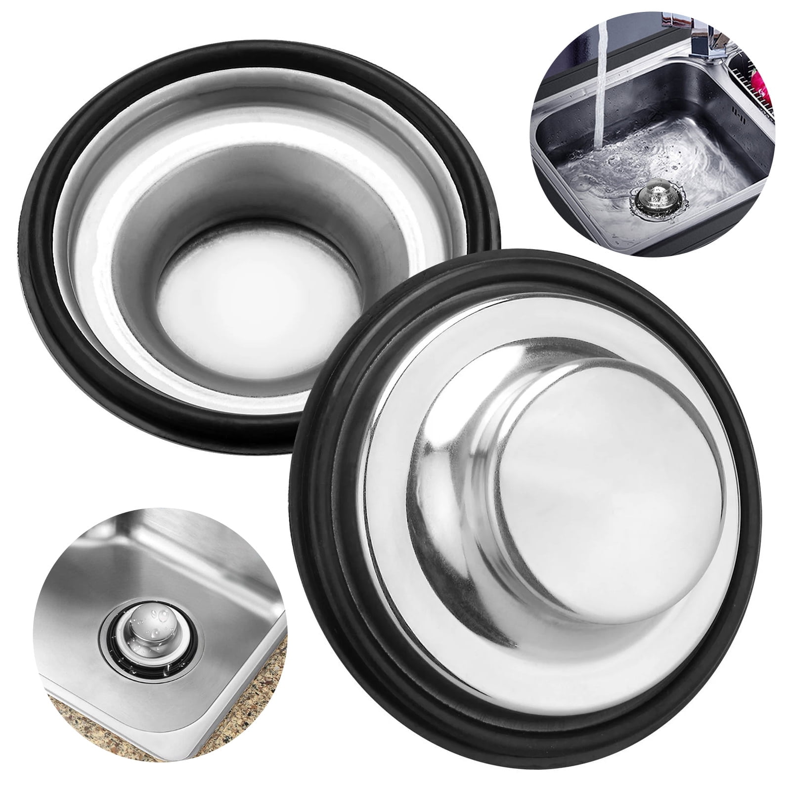 Kitchen Sink Stopper Cover, 3.35" Universal Stainless Steel Garbage ...