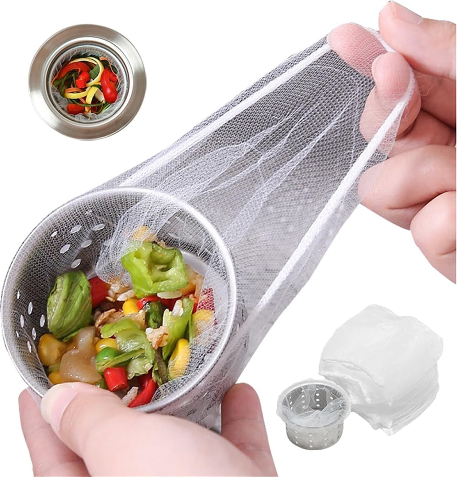 Kitchen Sink Strainer Bag,Disposable Elastic Sink Strainer,Anti ...