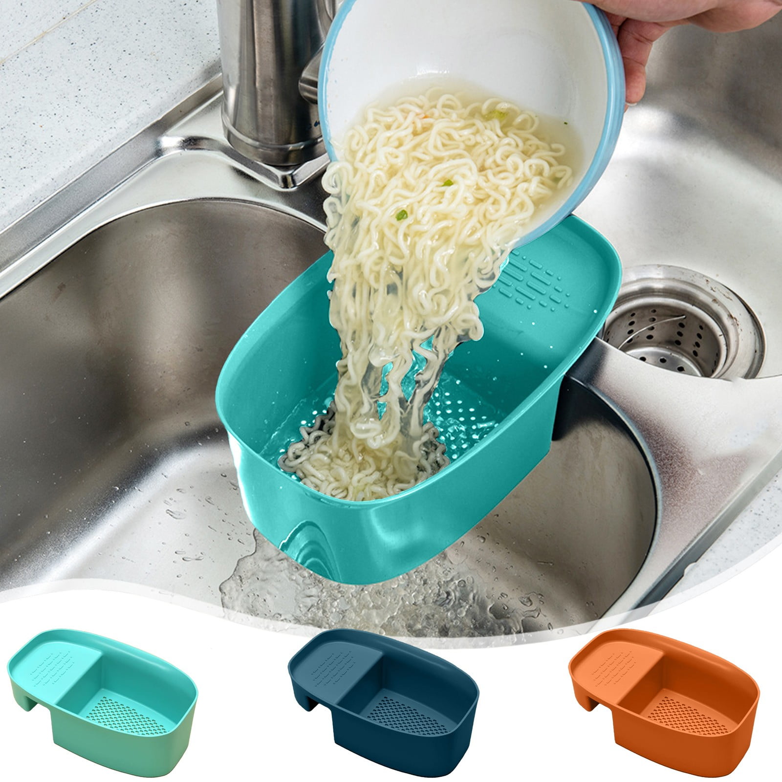 Kitchen Sink Strainer Basket 8.3 Inch Plastic Colander Multi Purpose ...