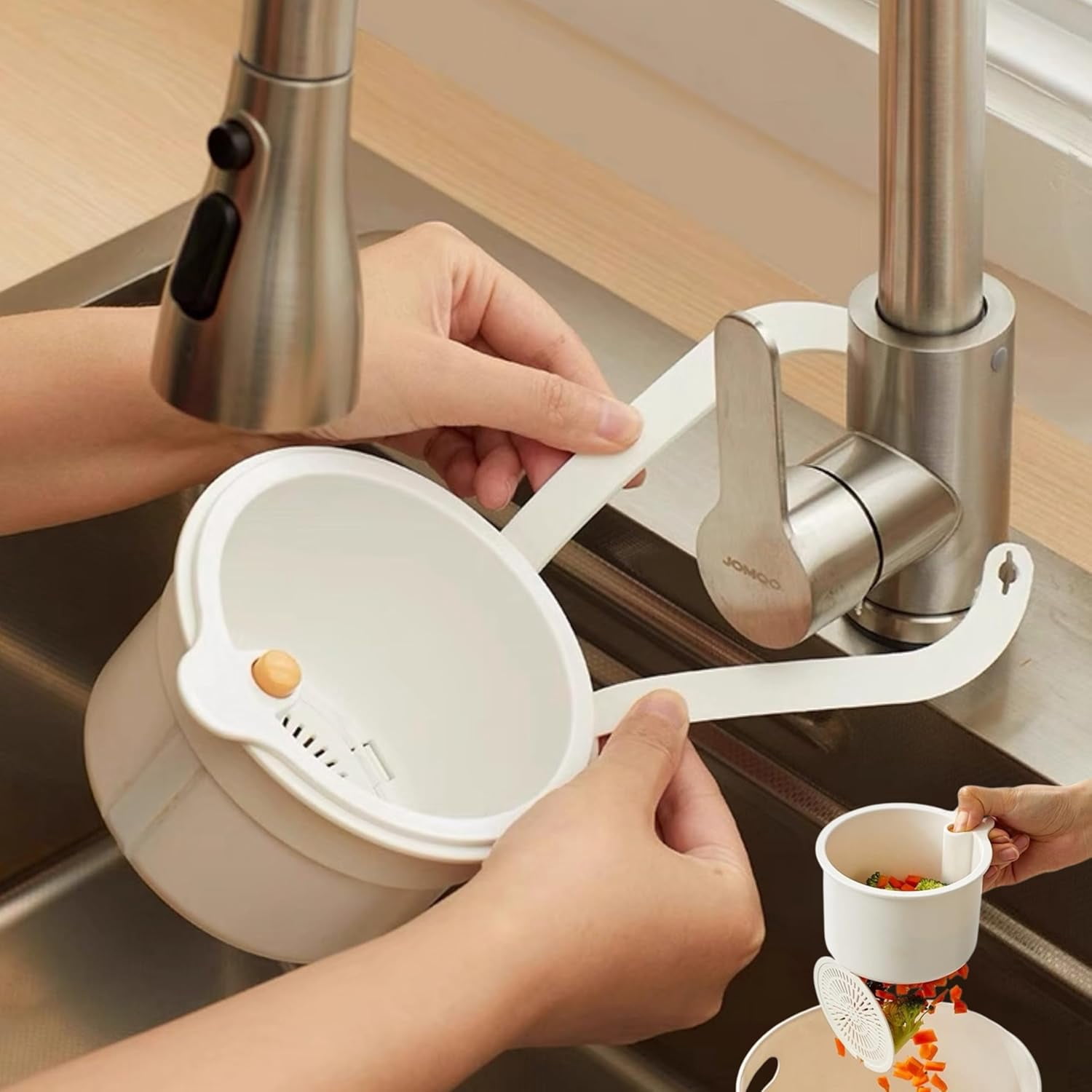 Kitchen Sink Strainer Basket, Hanging Corner Food Waste Grabber, Drain ...