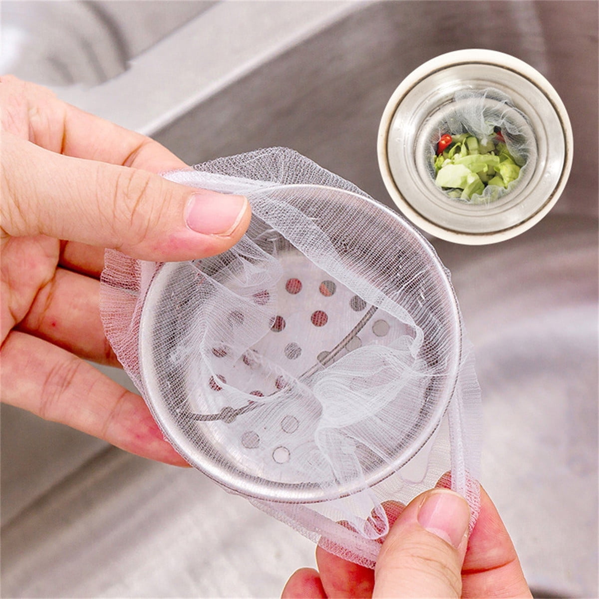 Kitchen Sink Strainer Mesh Bag-Casewin 100 Pcs Disposable Mesh Sink ...