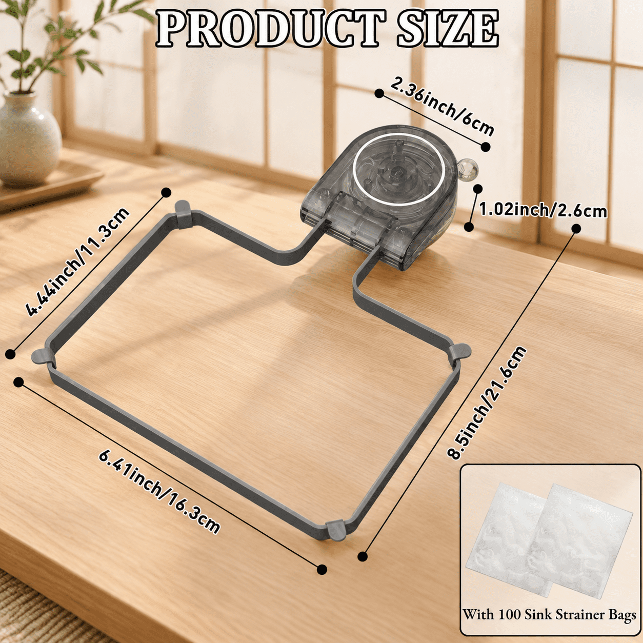 Kitchen Sink Strainer With 100 Filter Bag Food Waste Basket Suction Cup ...