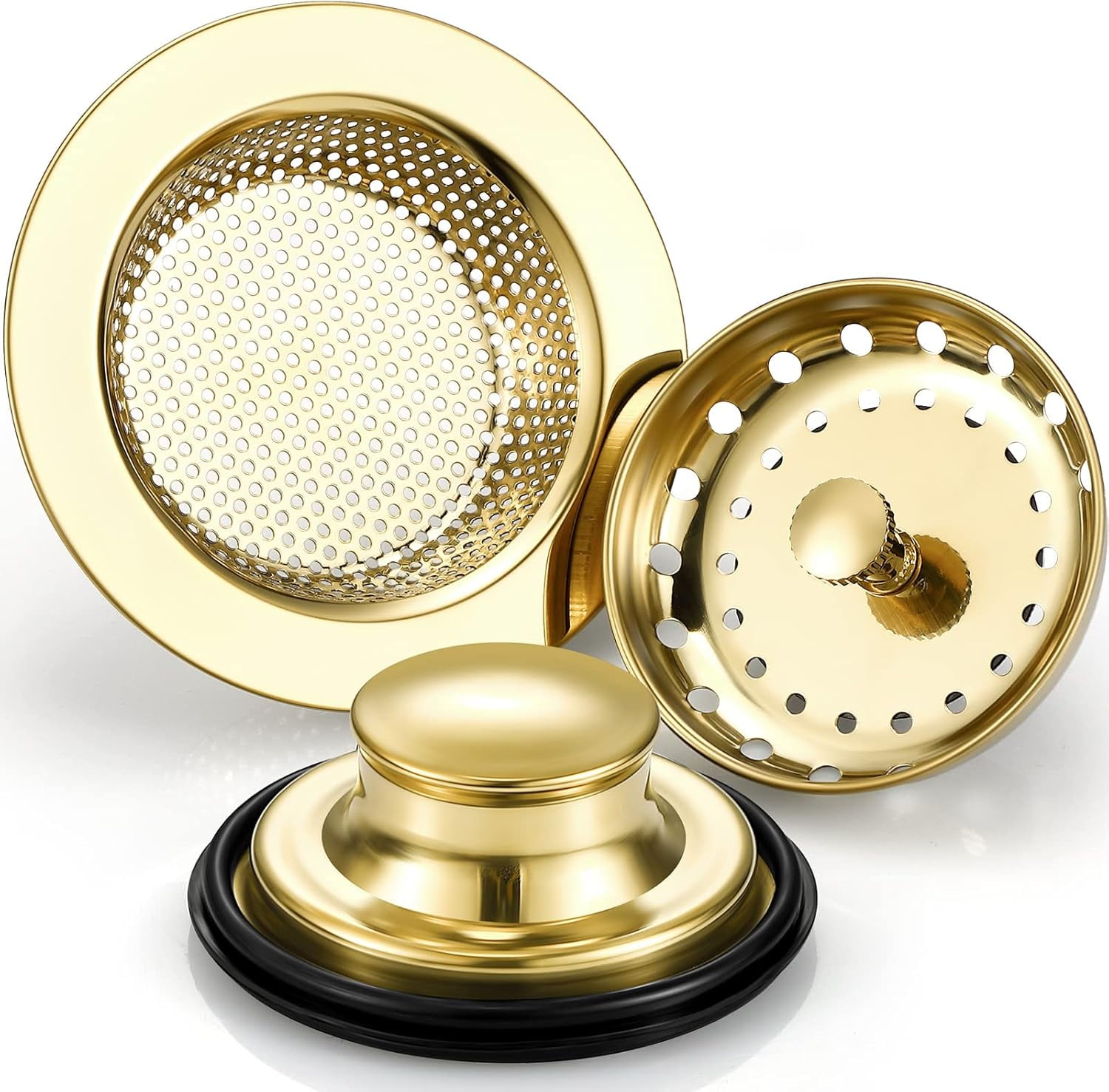 Kitchen Sink Strainer and Stopper, 304 Stainless Steel Anti-Rust Drain ...
