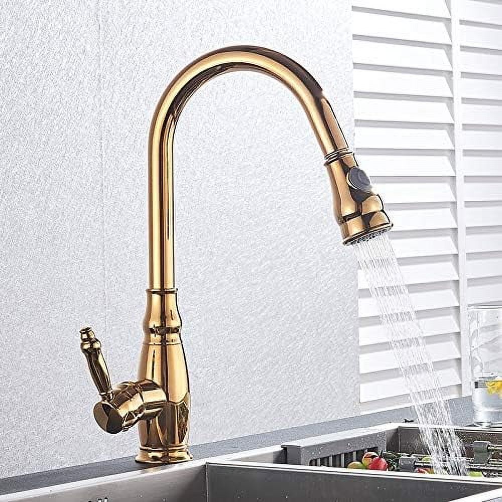 Kitchen Sink Taps with Pull Out Spray Brushed Nickle Kitchen Hot and ...