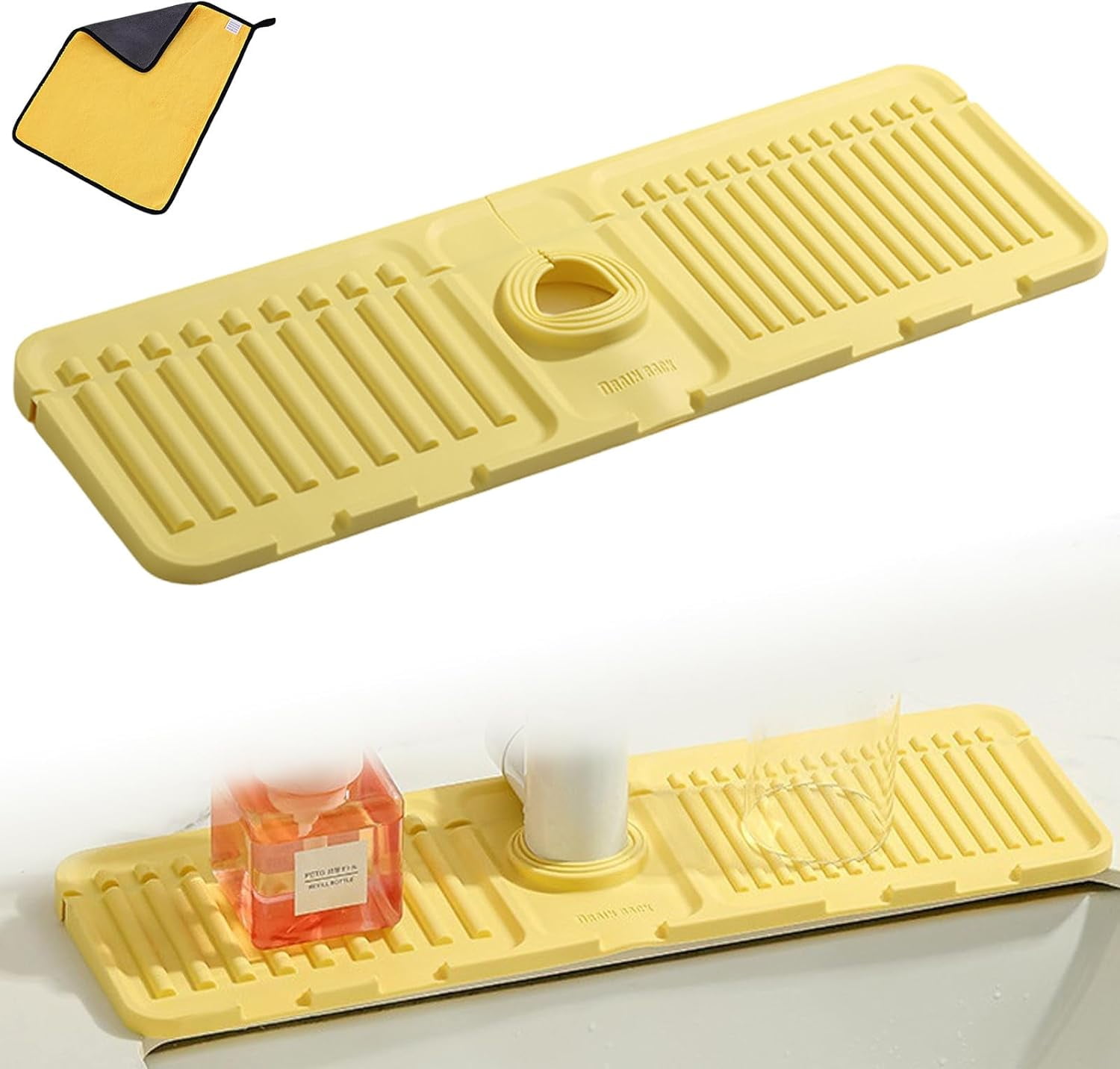 Kitchen Sink Upgraded Tap Mat, 2024 New Silicone Sink Splash Guard ...