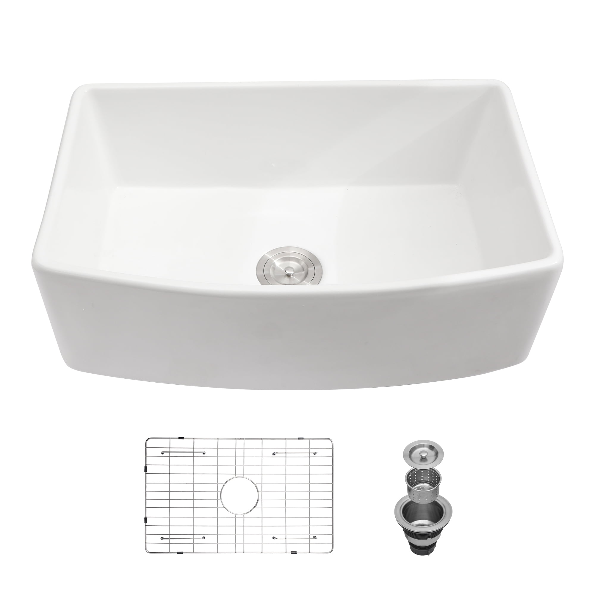 Kitchen Sink White Farmhouse Sink - 33 inch White Kitchen Sink Ceramic ...