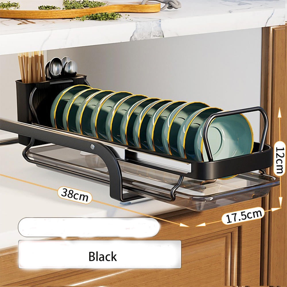 Kitchen Sliding Dish Drying Rack Cabinets Drawers Organizer Pull-out ...