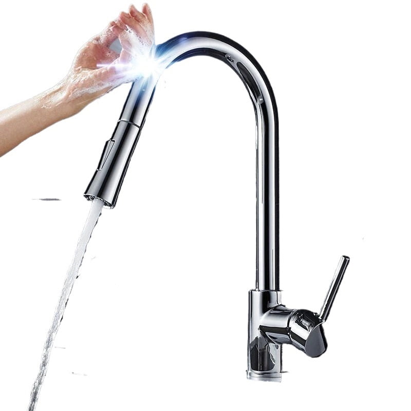 Kitchen Smart Touch Kitchen Faucet Pull Out 304 Stainless Steel Sensor ...