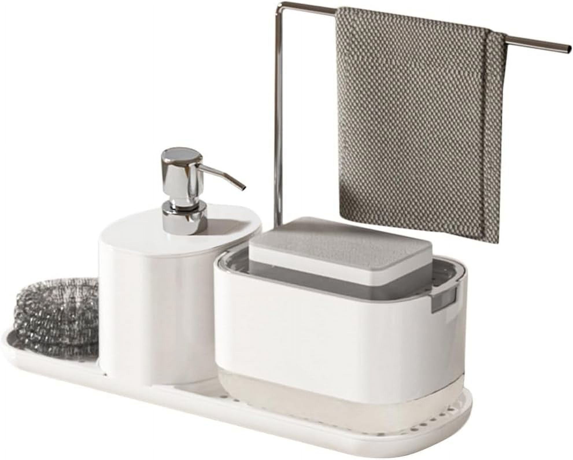 Kitchen Soap Dispenser Set with Tray and Sponge Holder, Dish and Hand ...