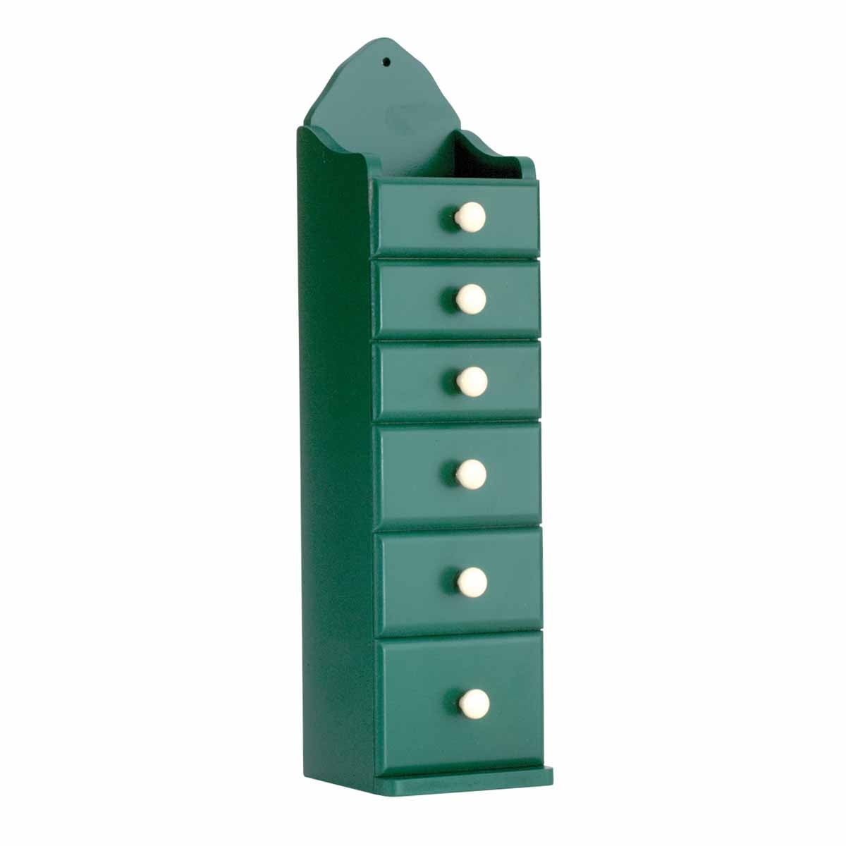 Kitchen Spice Chest Green Hardwood 6 Drawer Chest 16 3/8"H Renovators ...
