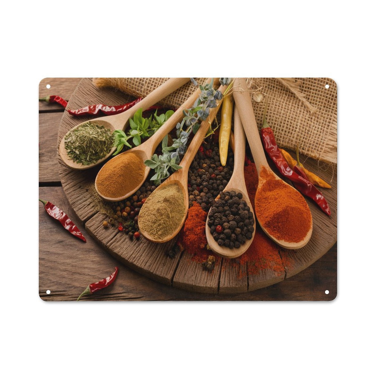 Kitchen Spices Photograpy 3 Metal Tin Sign - Durable Aluminum Wall Art ...