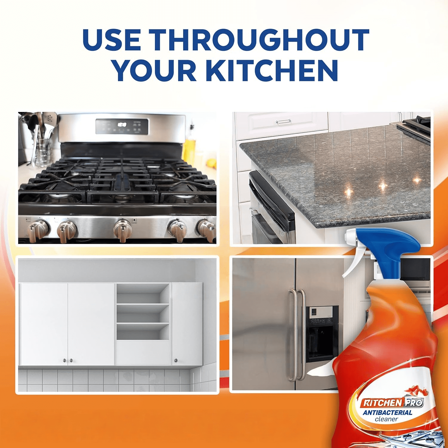 Kitchen Spray Cleaner and Degreaser, Antibacterial All Purpose Cleaning ...