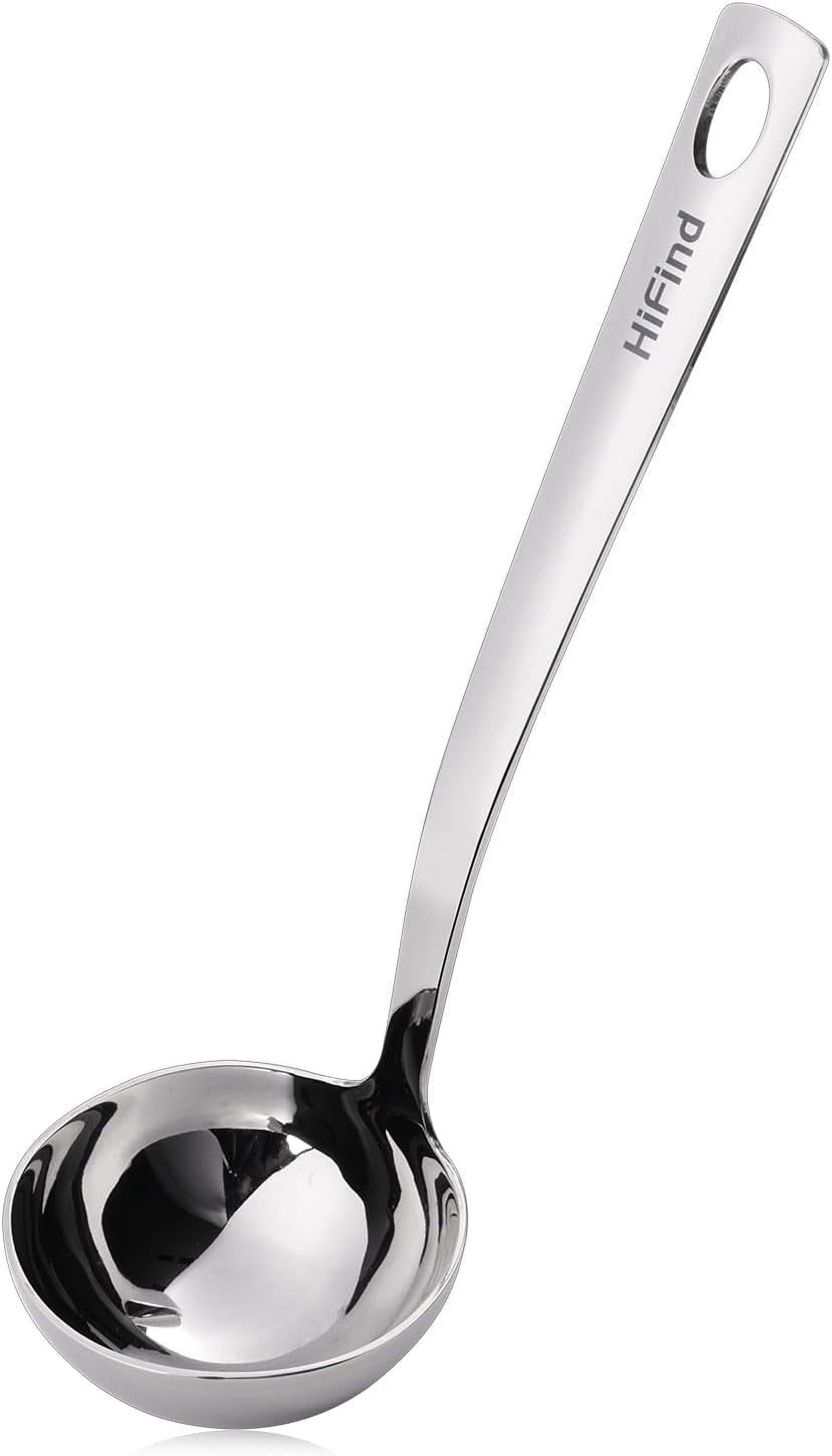 Kitchen Stainless Steel 11.2 Inches Round Soup Ladle Ergonomic Handle ...