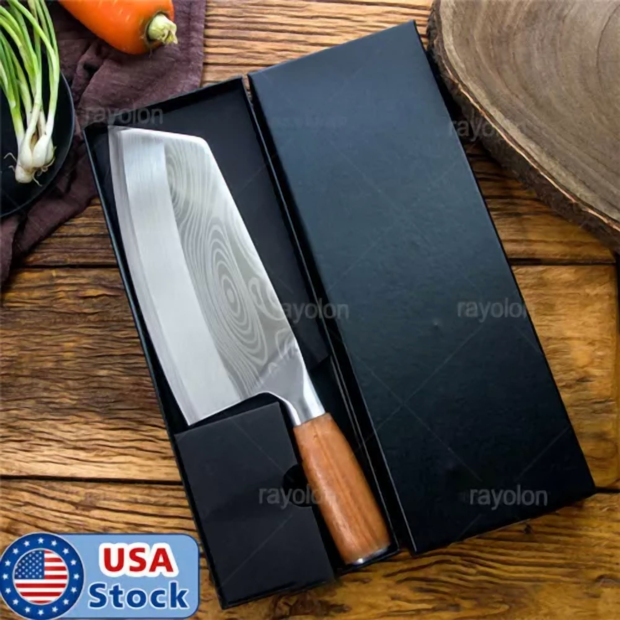 Kitchen Stainless Steel Asian Chef Knife Butcher Damascus Cleaver Chopping Meat - Walmart.com
