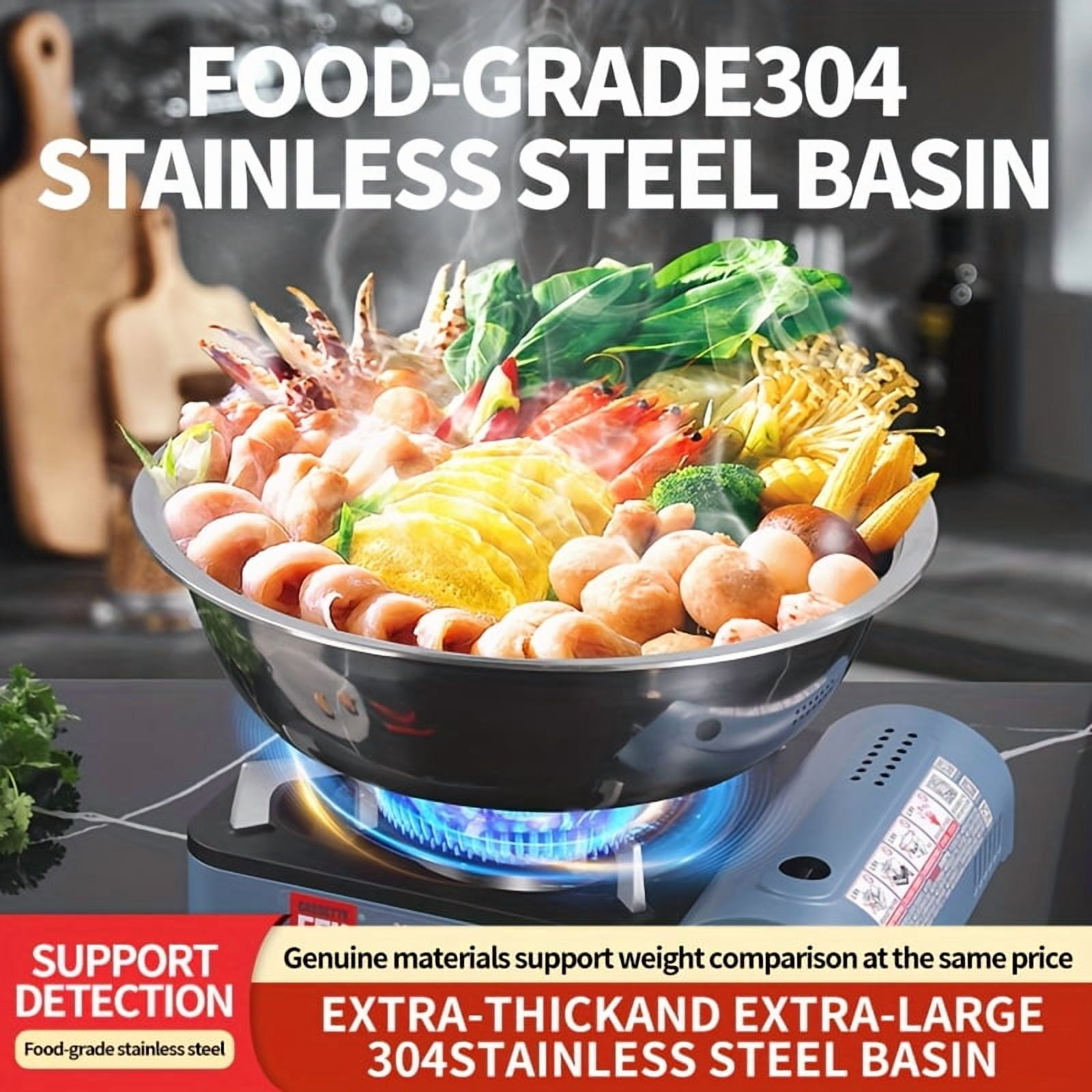Kitchen Stainless Steel Basin - Extra Large Vegetable Washing & Mixing ...