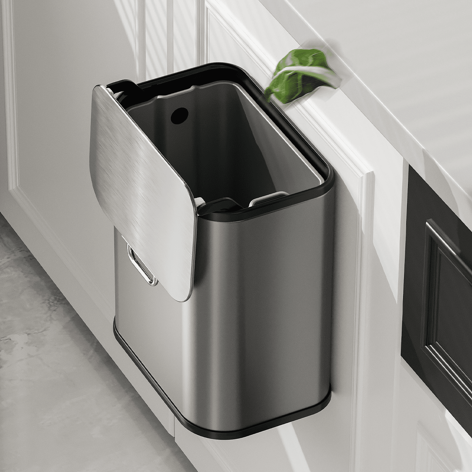 Kitchen Stainless Steel Compost Bin with Lid Countertop, 6l / 1.6gal ...