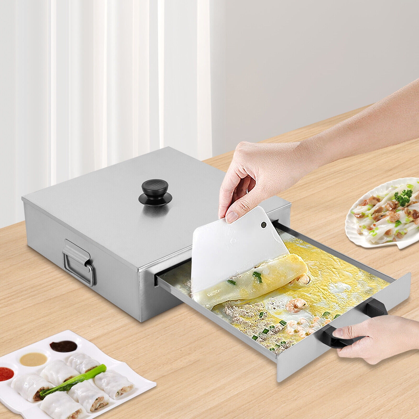Kitchen Stainless Steel Rice Noodle Roll Machine Food Steamer With ...