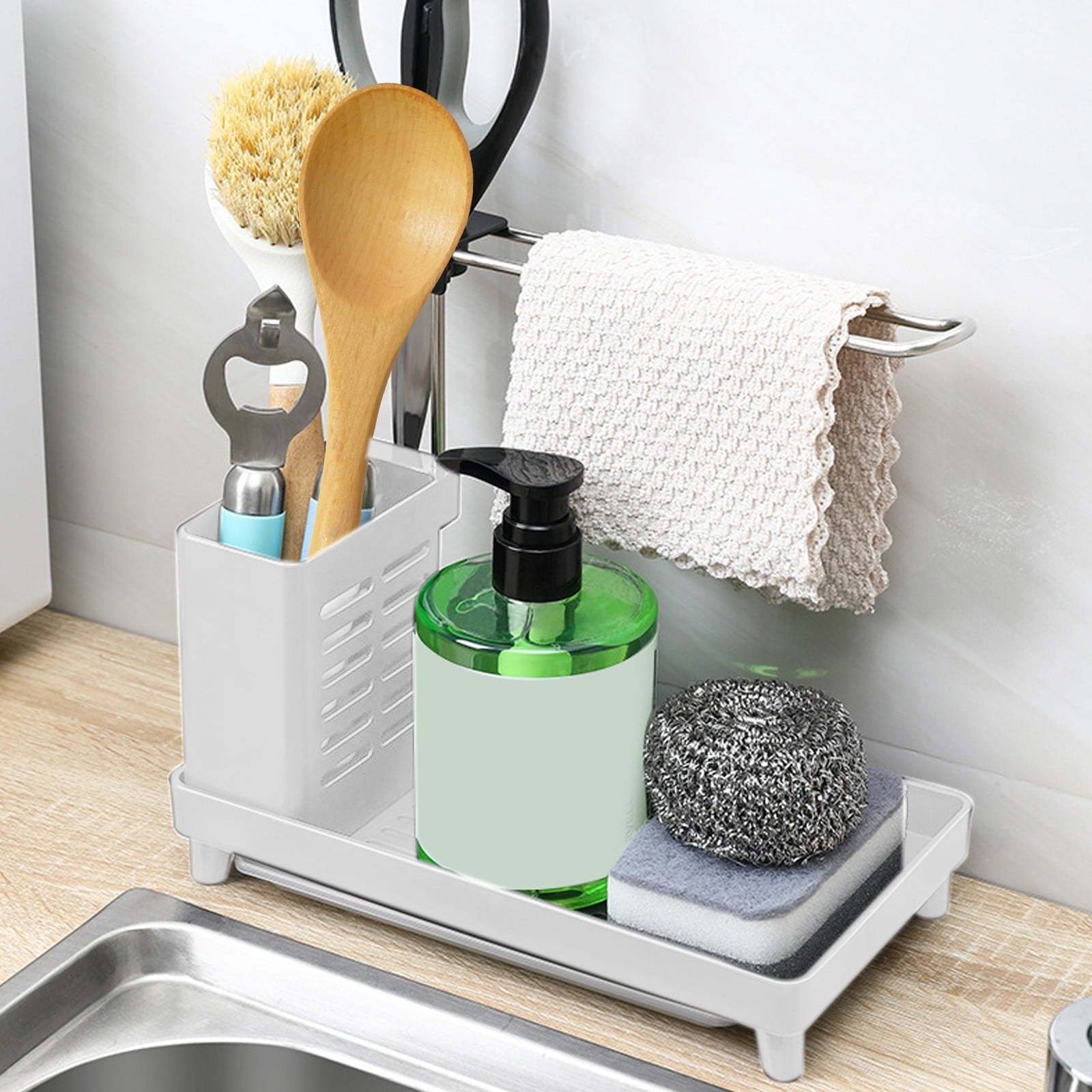 Kitchen Stainless Steel Shelf Above The Sink Countertop Steel Ball ...