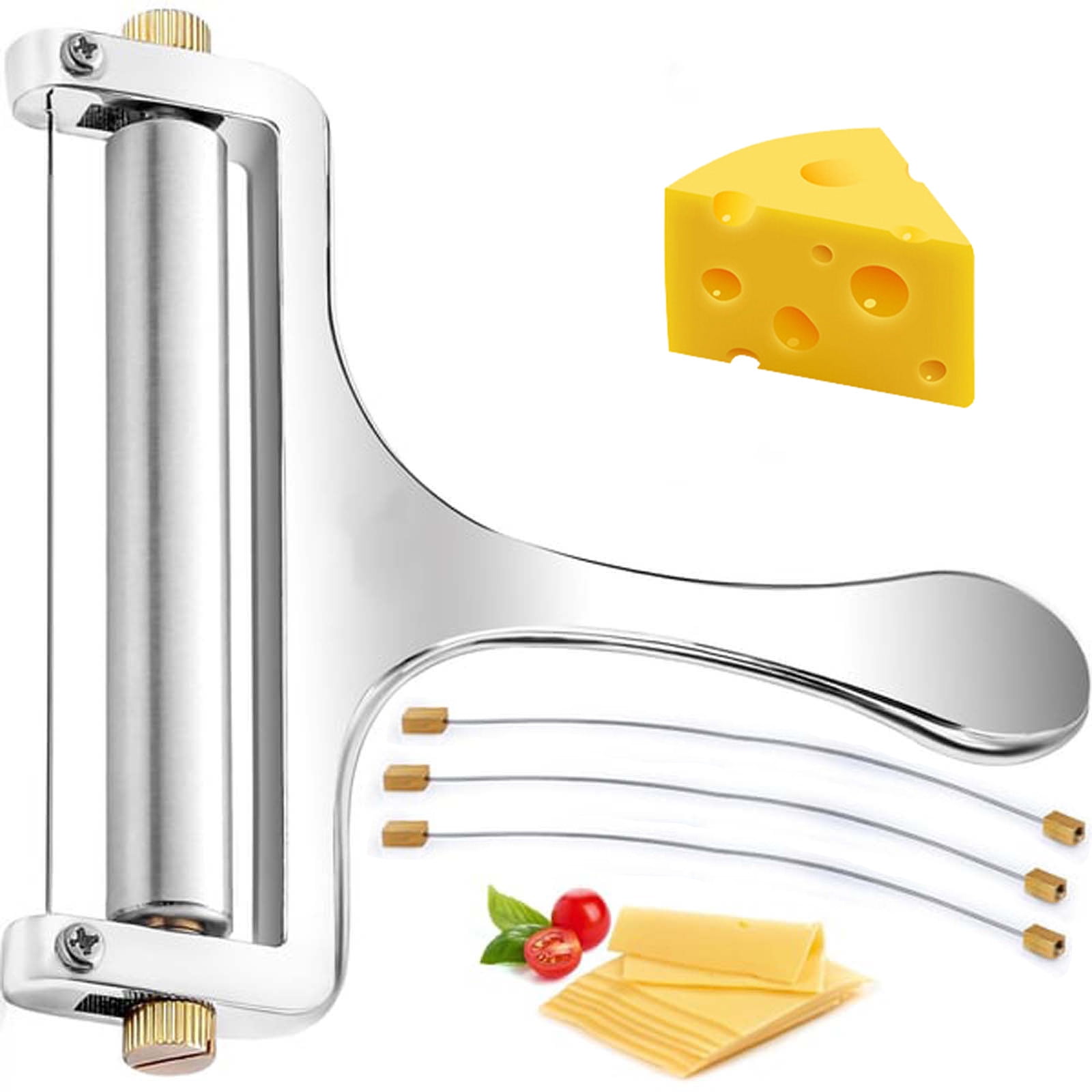 Kitchen Stainless Steel Wire Cheese Slicer,Adjustable Hand Held Cheese ...