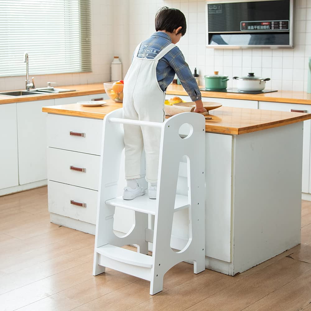 Kitchen Step Stool for Kids and Toddlers with Safety Rail Children ...