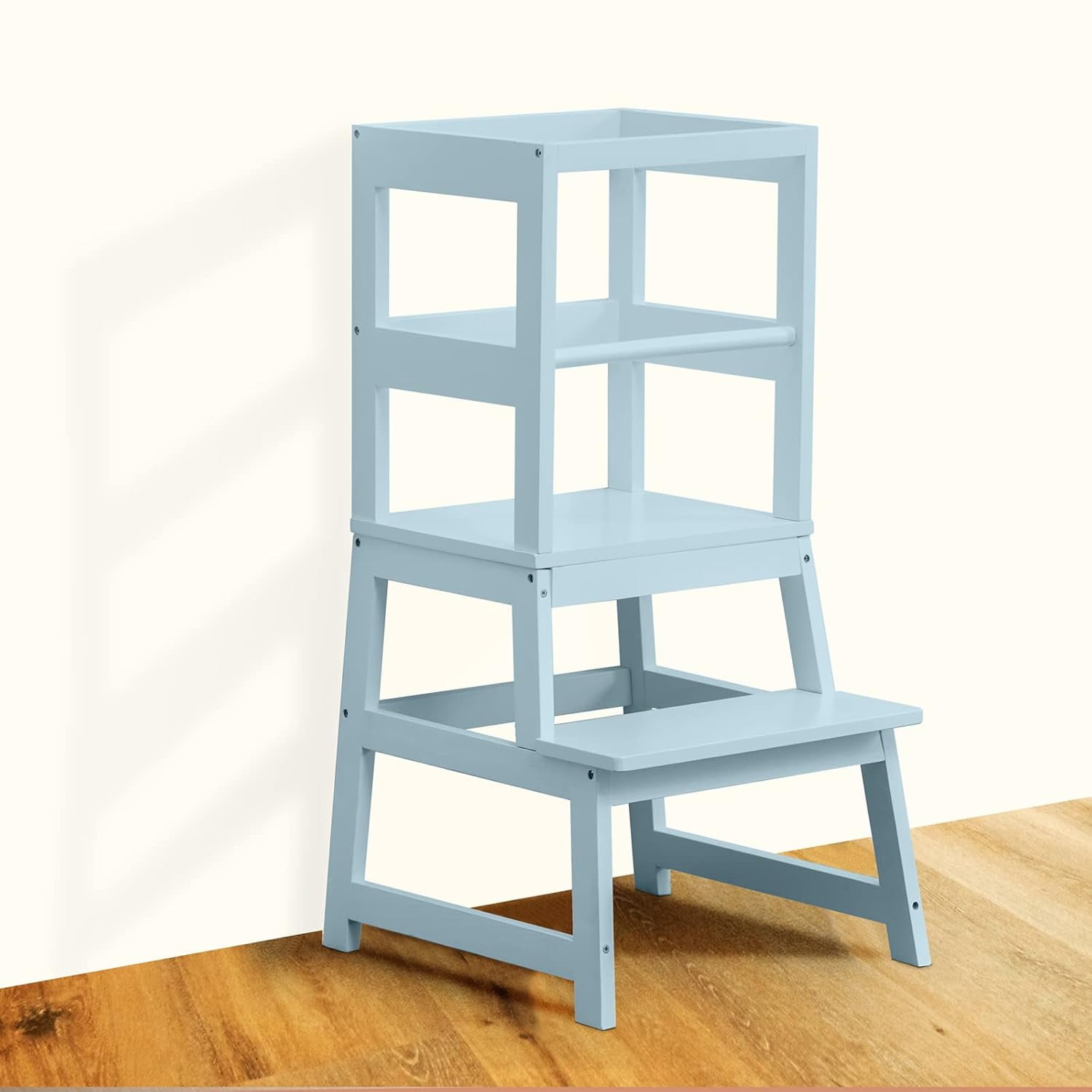 Kitchen Step Stool for Toddlers with Non-Slip Mat, Wooden Kids ...