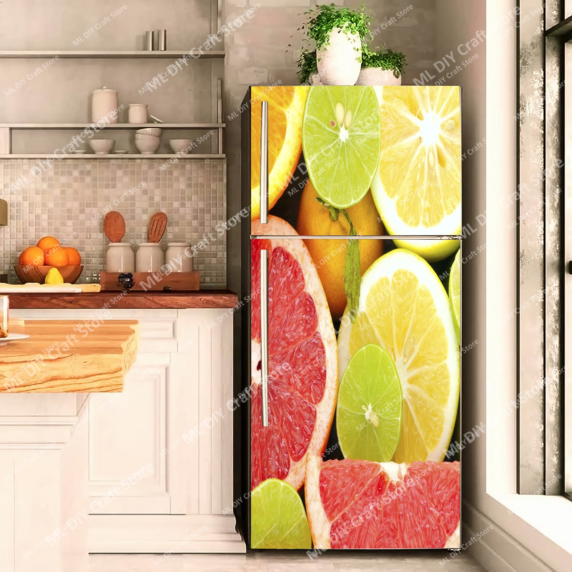 Kitchen Stickers Refrigerator Stickers Wallpaper Colorful Fruits ...