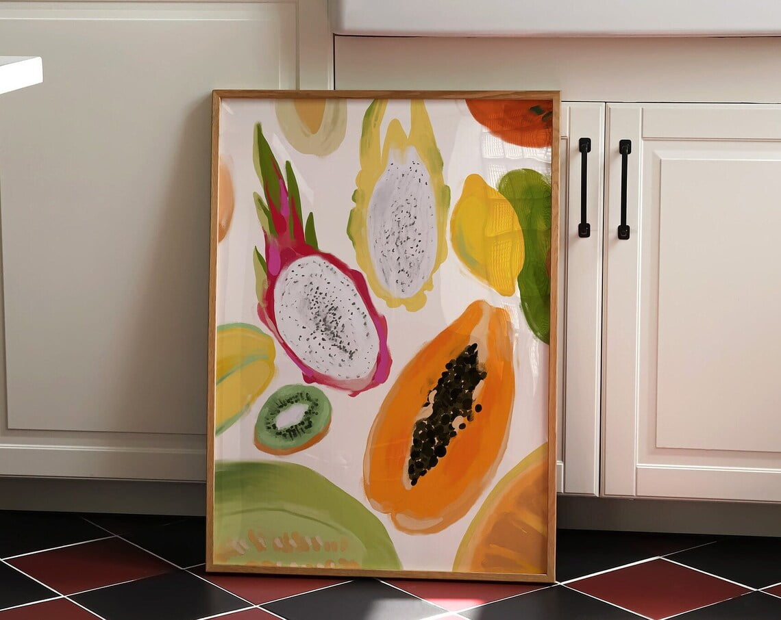 Kitchen, Still Life Art, Kitchen Decor, Floral, Fruit, Botanical Print ...