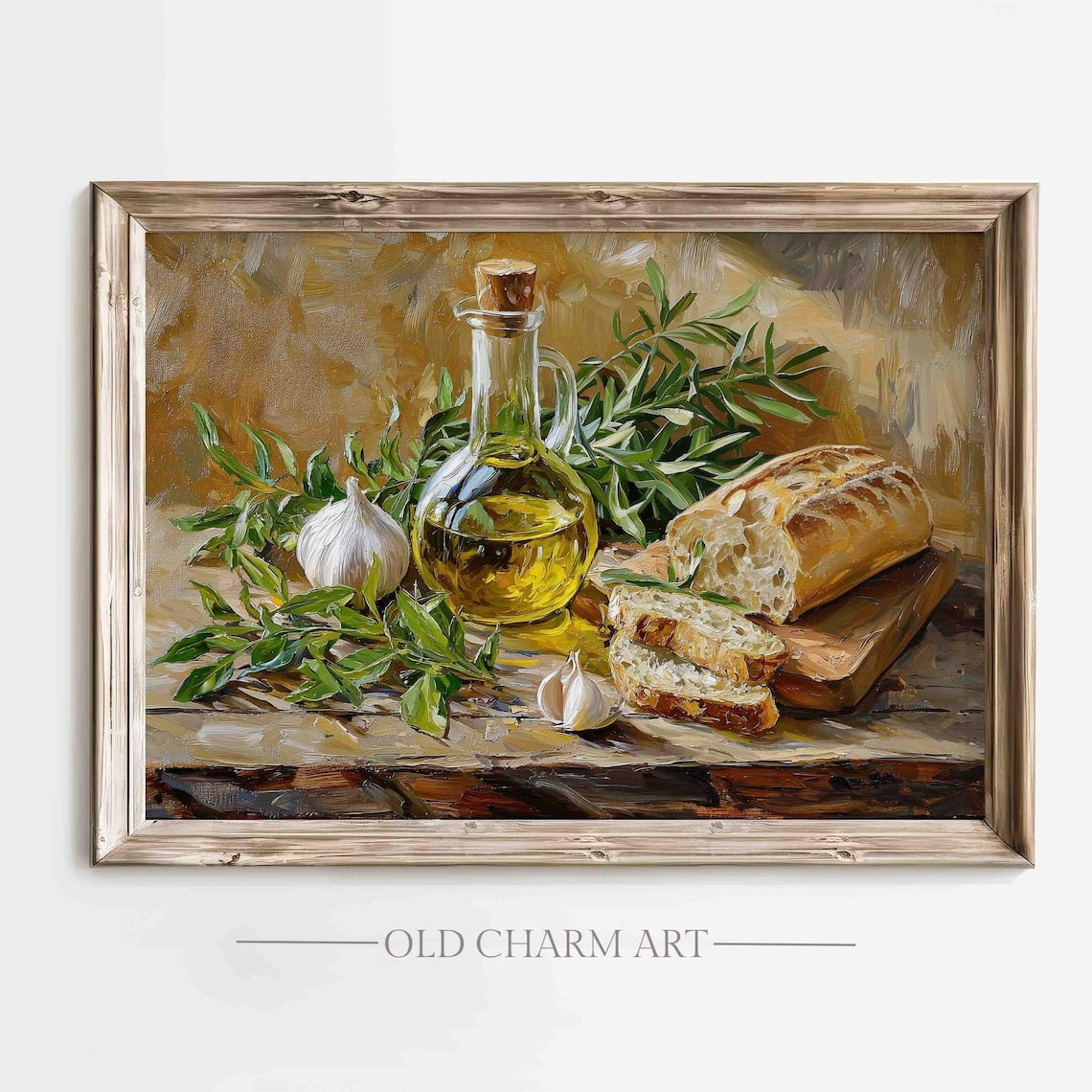 Kitchen Still Life Wall Art, Herbs And Garlic, Vintage Kitchen Poster ...