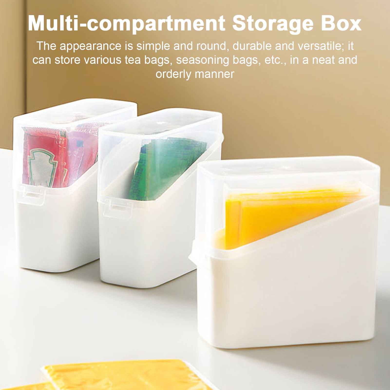 Kitchen Storage Box Tea Bag Seasoning Bag Organizer Drawer Flip-top ...