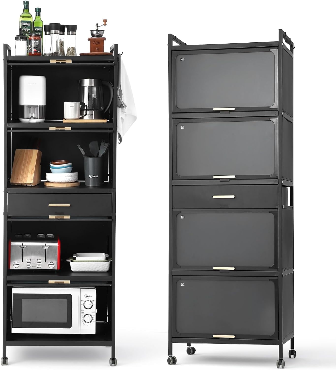 Kitchen Storage Cabinet, 5-Layer Free-Standing Sideboard, Kitchen ...