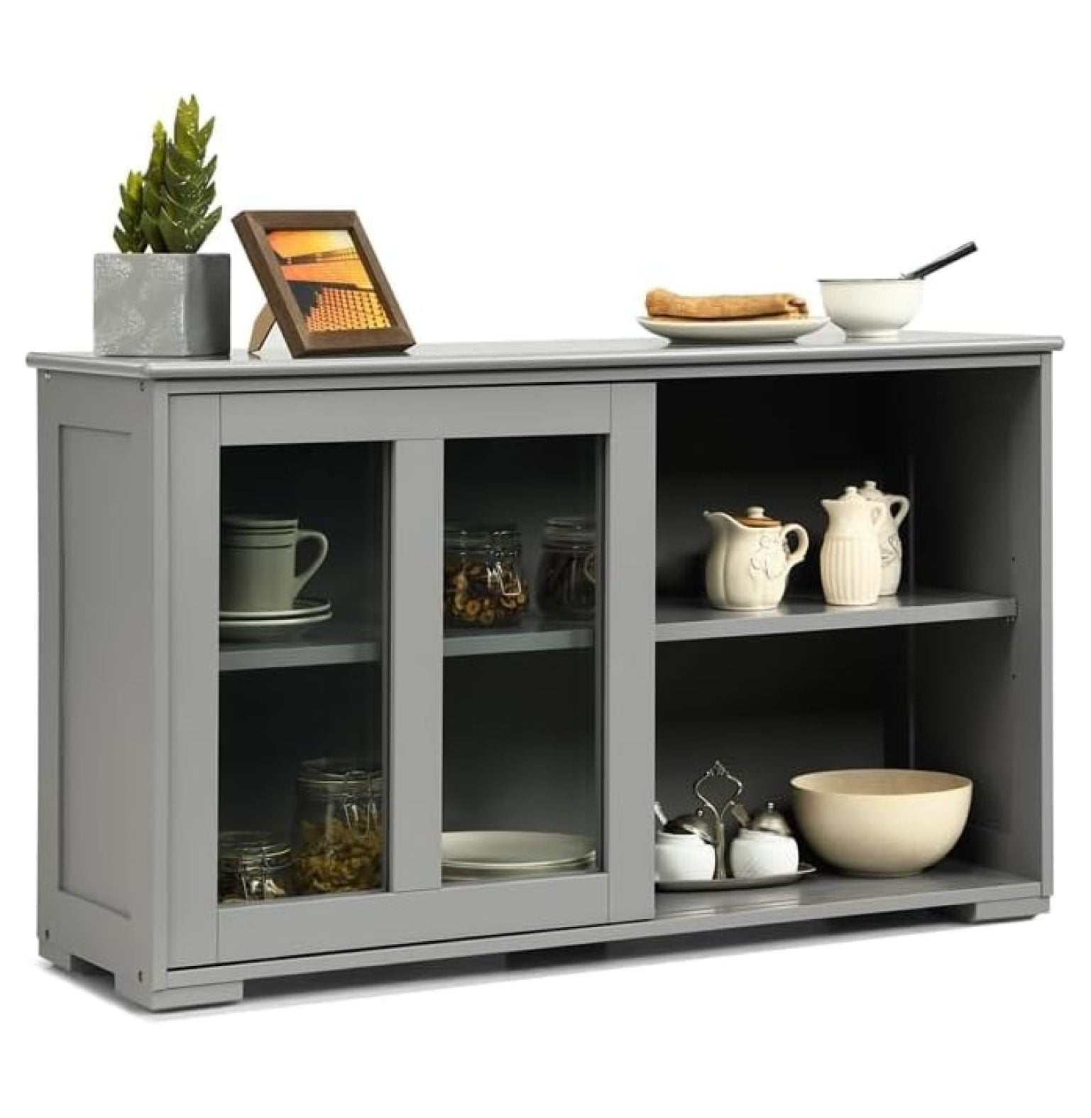 Kitchen Storage Cabinet, Stackable Buffet Storage Sideboard with ...