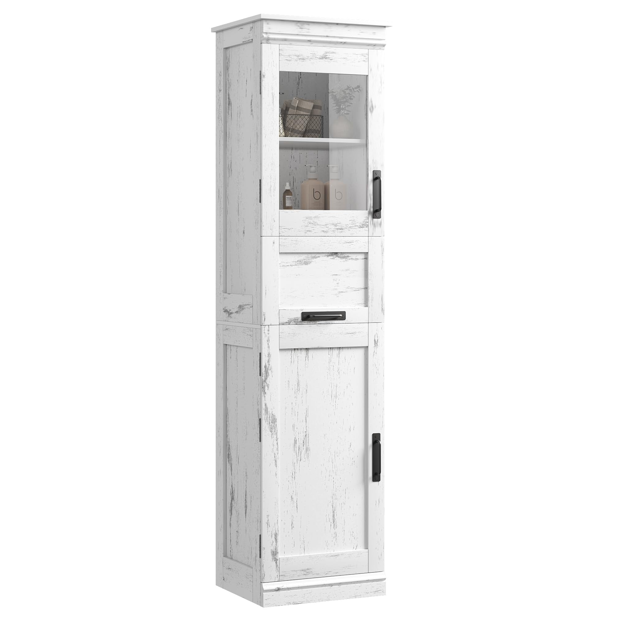 Kitchen Storage Cabinet, Tall Pantry Cabinet with Doors and Adjustable ...