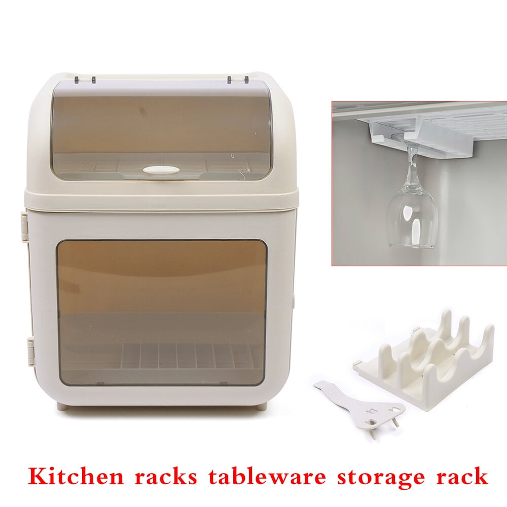 Kitchen Storage Cabinet Two Tiers and Equipped Pot Lid Rack for Storing ...