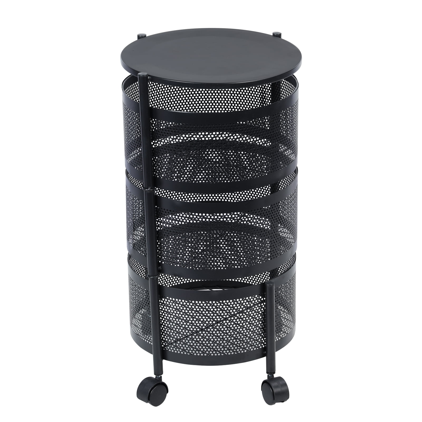 Kitchen Storage Cart, 5 Tier Circular Rotating Basket, Large Storage ...