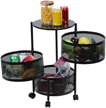 Kitchen Storage Carts, 5 Tier Circular Rotating Basket, Large Storage ...