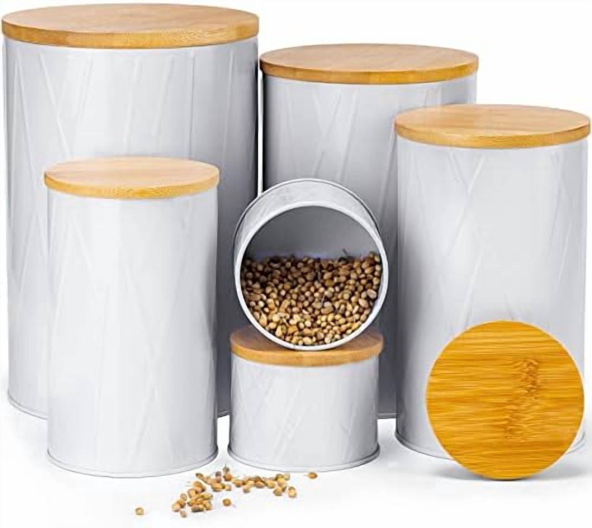 Kitchen Storage Containers for Countertop Set of 6,Food Containers with ...